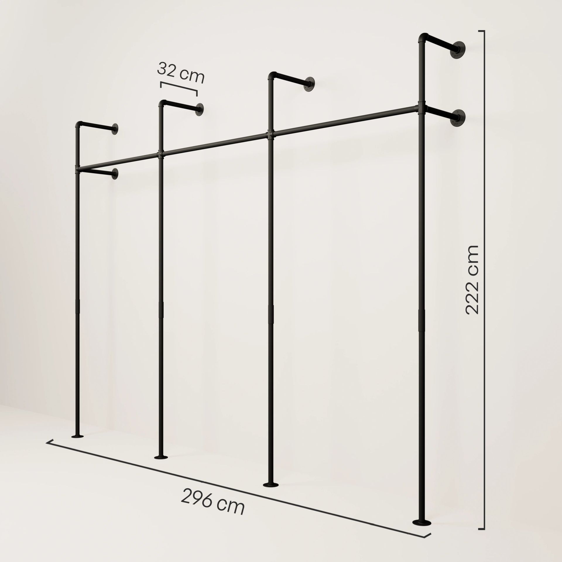 Pamo Design KIM 3 Kleiderstangensystem Schwarz | 1341000104